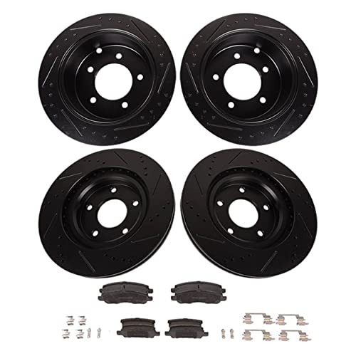 South Mud Bay Black Drill Slot Brake Rotors + Ceramic Pads Fits A0141A0247