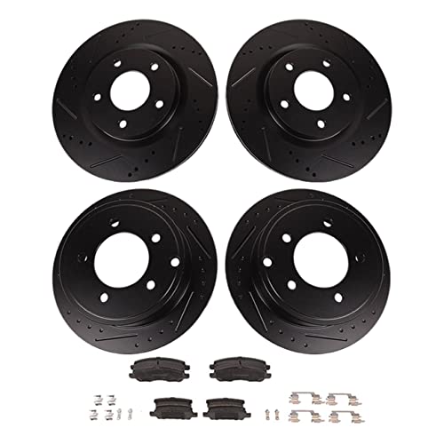 South Mud Bay Black Drill Slot Brake Rotors + Ceramic Pads Fits A0141A0247