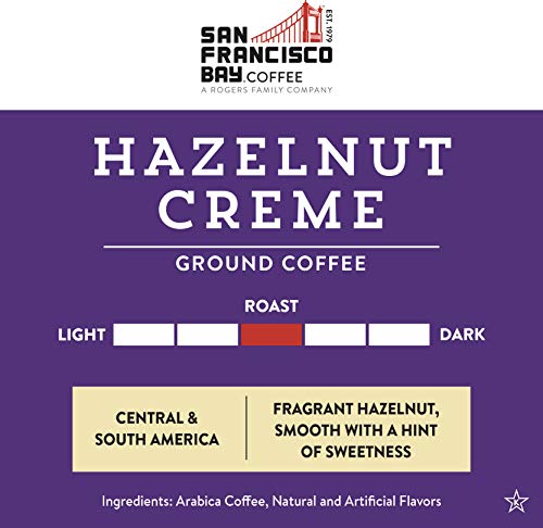 San Francisco Bay Ground Coffee - Hazelnut Crème (28oz Bag), Flavored, Medium Roast