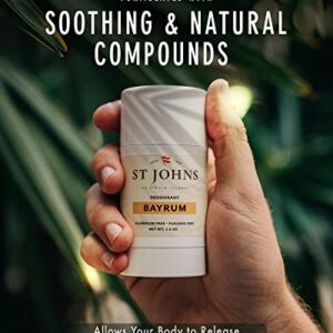 St Johns Bay Rum Aluminum Free Deodorant | Long-Lasting, Odor Resistant, & Soothing | Clear Deodorant Stick | Odor-Free Deodorant Made of Natural Compounds | Mens Bay Rum Deodorant (2.6 oz Stick)