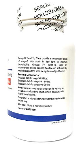 Omega FF Twist-Tip Caps For Medium & Large Dogs, 60 Capsules by Butler Shein