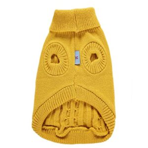 Small Dog Sweaters Knitted Pet Cat Sweater Warm Dog Sweatshirt Dog Winter Clothes Kitten Puppy Sweater (X-Small,Yellow)