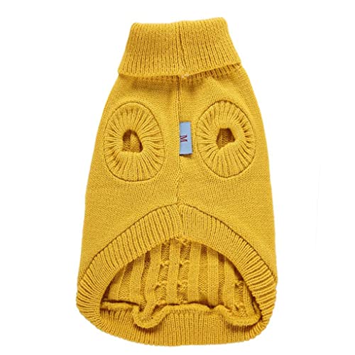 Small Dog Sweaters Knitted Pet Cat Sweater Warm Dog Sweatshirt Dog Winter Clothes Kitten Puppy Sweater (X-Small,Yellow)