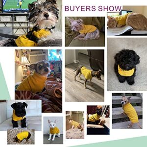 Small Dog Sweaters Knitted Pet Cat Sweater Warm Dog Sweatshirt Dog Winter Clothes Kitten Puppy Sweater (X-Small,Yellow)