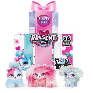 present pets minis, fluffy bffs 3-pack of 3-inch plush toys, kids toys for girls aged 5 and up