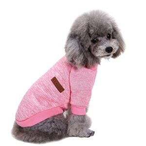 Jecikelon Pet Dog Clothes Dog Sweater Soft Thickening Warm Pup Dogs Shirt Winter Puppy Sweater for Dogs (Pink, S)