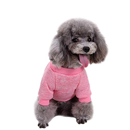 Jecikelon Pet Dog Clothes Dog Sweater Soft Thickening Warm Pup Dogs Shirt Winter Puppy Sweater for Dogs (Pink, S)