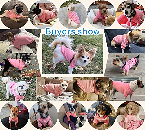 Jecikelon Pet Dog Clothes Dog Sweater Soft Thickening Warm Pup Dogs Shirt Winter Puppy Sweater for Dogs (Pink, S)