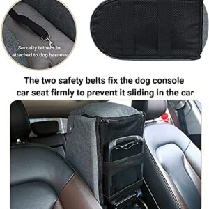 Cathpetic Dog Car Seat Pet Supplies - Travel Bags for Dogs Cats Portable Console Dog Car Seat Washable Dog Cat Booster Seat on Car Armrest Included Safety Tethers Perfect Car Seat for Dogs Cats