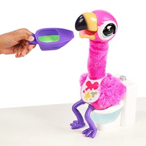 Little Live Pets Gotta Go Flamingo Value Pack: Sherbet | Interactive Plush Toy That Eats, Sings, Dances, Poops and Talks. Bonus Food, Containers and Bib. Batteries Included. for Kids Ages 4+.