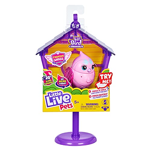 Little Live Pets - Lil' Bird & Bird House: Princess Polly | Linkable | New Moving Bird Heads with 20 + Sounds, and Reacts to Touch