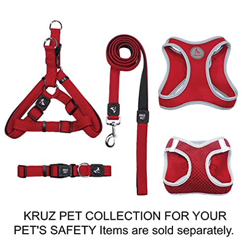 Kruz PET KZA102-18S Mesh Dog Collar for Small, Medium, Large Dogs, Adjustable Neck Collar, Soft, Lightweight, Breathable, Comfort Fit - Raspberry Pink - Small