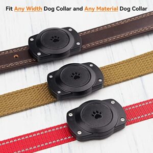 IPX8 Waterproof Airtag Dog Collar Holder, Ultra-Durable Dog & Cat Collars Mount for AirTag, Fits All Width Collars (1 Pack-Black)