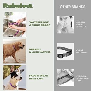 Rubyloo Waterproof Dog Collar | 100% Waterproof, Stink Proof, Odor Proof, Fade Proof, Dirt Proof | Easy to Clean, Soft & Flexible Yet Durable | Rust & Corrosion Resistant Zinc Alloy Buckle | Pink-M