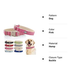 DCSP Pets Dog Collar – Heavy-Duty Dog Collar for Small Dogs, Medium and Large – Eco-Friendly Natural Fabric – Durable and Skin-Friendly – Soft Dog Collar for All Breeds – Medium, Pink