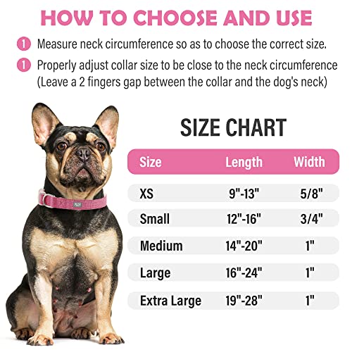 DCSP Pets Dog Collar – Heavy-Duty Dog Collar for Small Dogs, Medium and Large – Eco-Friendly Natural Fabric – Durable and Skin-Friendly – Soft Dog Collar for All Breeds – Medium, Pink