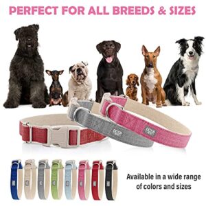 DCSP Pets Dog Collar – Heavy-Duty Dog Collar for Small Dogs, Medium and Large – Eco-Friendly Natural Fabric – Durable and Skin-Friendly – Soft Dog Collar for All Breeds – Medium, Pink