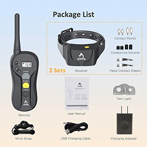 PATPET Dog Training Collar for Large Dogs - IPX7 Waterproof E Collar for Dogs Training with Beep, Vibration and Static Modes