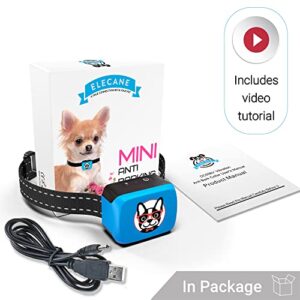 Small Dog Bark Collar Rechargeable – Smallest Bark Collar for Small Dogs 5-15lbs - Most Humane Stop Barking Collar - Dog Training No Shock Anti Bark Collar - Safe Pet Bark Control Device