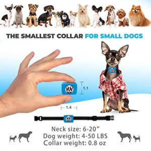 Small Dog Bark Collar Rechargeable – Smallest Bark Collar for Small Dogs 5-15lbs - Most Humane Stop Barking Collar - Dog Training No Shock Anti Bark Collar - Safe Pet Bark Control Device