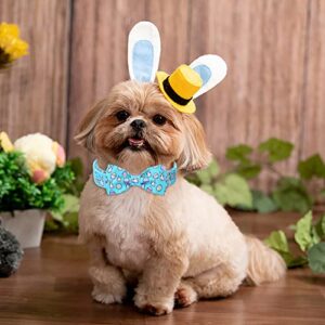 Babole Pet Dog Collar Easter Gift with Bow Tie, Rabbit Egg Male Dog Collar with Safety Metal Buckle Adjustable Puppy Collars for Small Medium Large Boy & Girl Dog,L-Neck 16"-24"