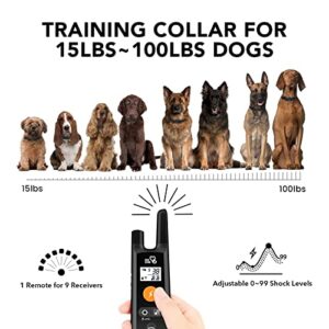 DOG CARE Dog Training Collar for Large Medium Dogs with 1800 Feet Remote Range, Rechargeable Dog Shock Collar with Beep, Vibration and Shock Modes, Safety Keypad Lock, Rainproof