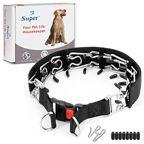 Supet Dog Training Collar for Small Medium Large Dogs with Quick Release Buckle , Adjustable No Pull Dog Collar with Nylon Cover