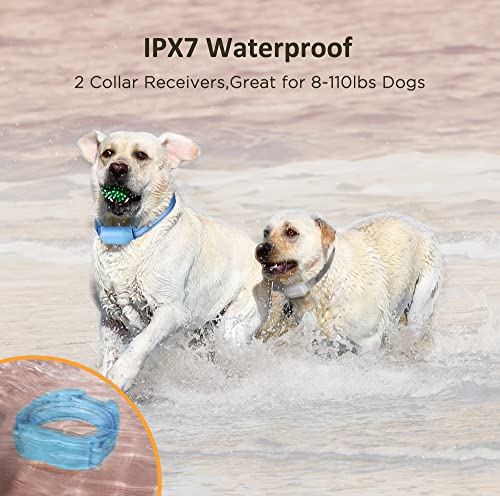 PATPET Dog Shock Collar for Dogs (10-100Lbs) - IPX7 Waterproof Rechargeable Long Control Range Training Collar with Remote for Small Medium Large Dogs