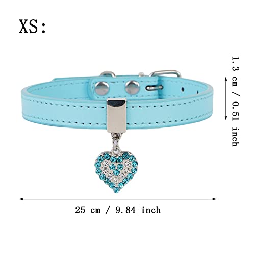 Girl Cat Collar with Bell Pet Buckle Dog Chain Cute Pet Peach Heart Dog Collar Diamond Bling Girl Small Puppy Rhinestone Cute Bowtie Pet Collar Rope