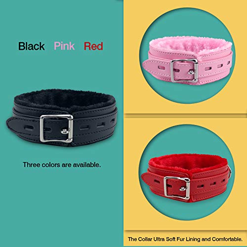 PU Leather Gothic Choker Collar with Long and Durable Detachable Leash Chain Adjustable Pet Collar Necklace, Black