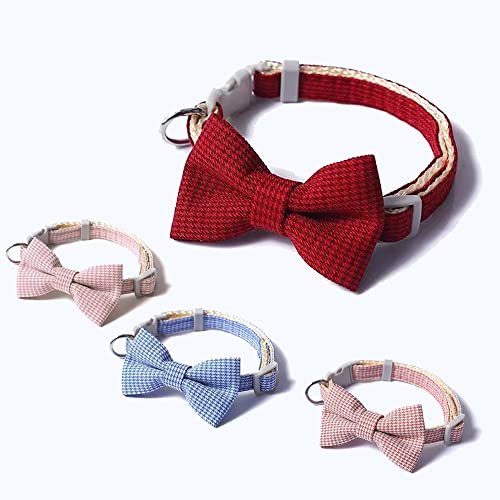 MaLageB Birthdays Special Holidays Dog Collar , Adjustable Collars Bow/Flower Large、Medium、 Small Dogs for Boys and Girls，Cat、 Corgi 、Teddy。 4 Pack Collar