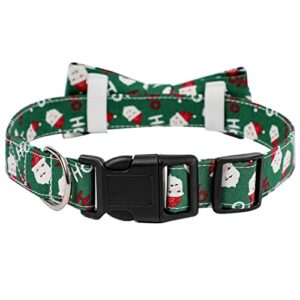 Tangpan 2pcs Soft Cotton Christmas Pet Dog Collar, with Removable Bow-Tie Décor ( Red & Green Bow-Knot,S )