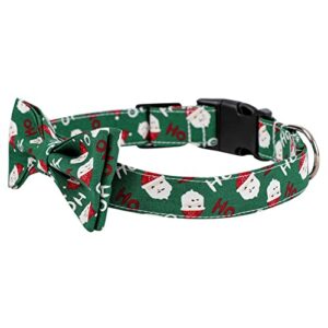 Tangpan 2pcs Soft Cotton Christmas Pet Dog Collar, with Removable Bow-Tie Décor ( Red & Green Bow-Knot,S )