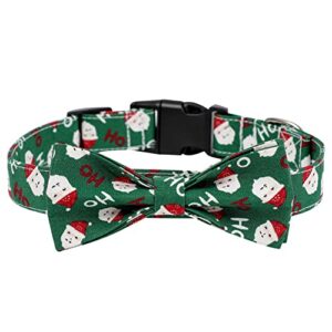 Tangpan 2pcs Soft Cotton Christmas Pet Dog Collar, with Removable Bow-Tie Décor ( Red & Green Bow-Knot,S )