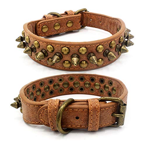 Personalized Soft Leather Dog Collar Custom Stylish Adjustable Pet Collar Leather for Small Medium Large Dogs