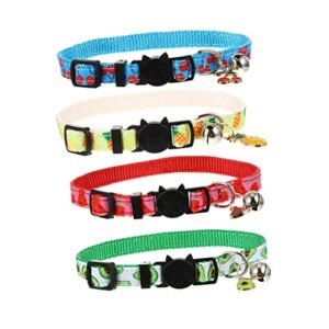 mipcase 4pcs pet fruit collar small cat collar cat collars personalized small puppy collar dog collar quick release buckle pet party decor favor breakaway cat collar cat supplies separate