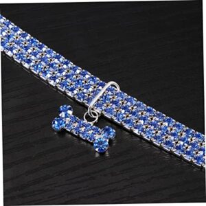 POPETPOP 2pcs Dog Collar for Puppies Dog Chain Collars Girl Jewelry Cat Collars for Girl Cats Cat Chain Collar Girl Puppy Collars Accessories Rhinestones Blue Leash Rhinestone Choker