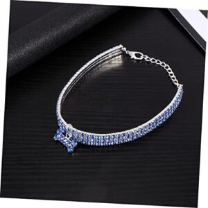 POPETPOP 2pcs Dog Collar for Puppies Dog Chain Collars Girl Jewelry Cat Collars for Girl Cats Cat Chain Collar Girl Puppy Collars Accessories Rhinestones Blue Leash Rhinestone Choker