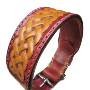 Dog Large Endless Knot Collar, Dog Lover Handstitched Collar, Padded Leather Dog Collar, Dog Collar Handmade Leather