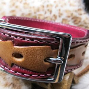 Dog Large Endless Knot Collar, Dog Lover Handstitched Collar, Padded Leather Dog Collar, Dog Collar Handmade Leather