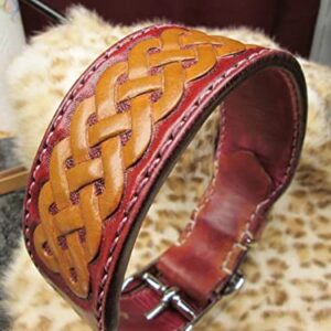 Dog Large Endless Knot Collar, Dog Lover Handstitched Collar, Padded Leather Dog Collar, Dog Collar Handmade Leather