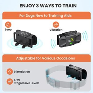 DOG CARE Dog Training Collar with Professional Remote, 2 Receiver Dog Shock Collars with 3 Modes, IP67 Waterproof Electronic Dog E Collar Range 1500FT, Keypad Lock for Small Medium Large Dogs