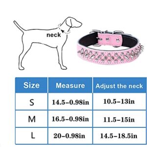 Serijoars Adjustable Genuine Leather Spiked Studded Dog Collars for Small Medium Large Pets /Pit Bull/Bulldog/Pugs/Husky (L, Brown2)