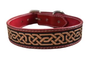 dog large celtic collar, dog lover handstitched collar, padded leather dog collar, dog collar handmade leather