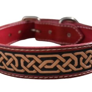 Dog Large Celtic Collar, Dog Lover Handstitched Collar, Padded Leather Dog Collar, Dog Collar Handmade Leather