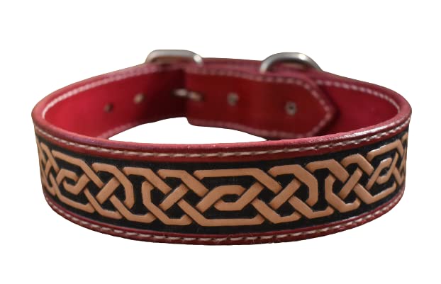 Dog Large Celtic Collar, Dog Lover Handstitched Collar, Padded Leather Dog Collar, Dog Collar Handmade Leather