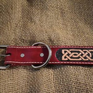 Dog Large Celtic Collar, Dog Lover Handstitched Collar, Padded Leather Dog Collar, Dog Collar Handmade Leather