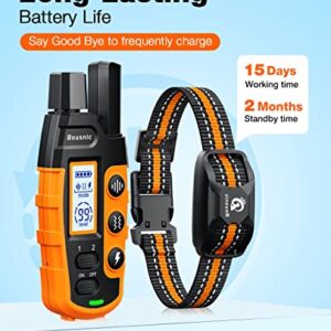 Bousnic Dog Shock Collar - 3300Ft Dog Training Collar with Remote for 5-120lbs Small Medium Large Dogs Rechargeable Waterproof e Collar with Beep(1-8), Vibration(1-16), Safe Shock(1-99) (Orange)