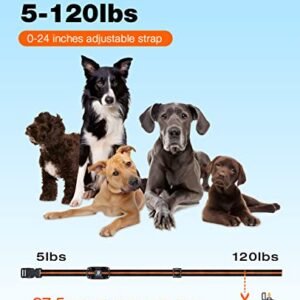 Bousnic Dog Shock Collar - 3300Ft Dog Training Collar with Remote for 5-120lbs Small Medium Large Dogs Rechargeable Waterproof e Collar with Beep(1-8), Vibration(1-16), Safe Shock(1-99) (Orange)