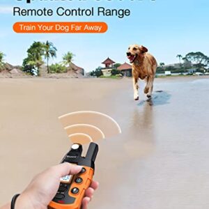 Bousnic Dog Shock Collar - 3300Ft Dog Training Collar with Remote for 5-120lbs Small Medium Large Dogs Rechargeable Waterproof e Collar with Beep(1-8), Vibration(1-16), Safe Shock(1-99) (Orange)